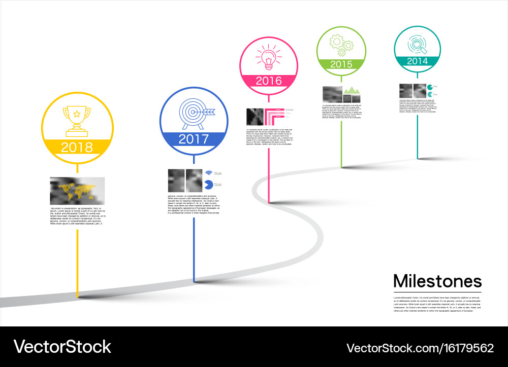 Milestone company infographic Royalty Free Vector Image