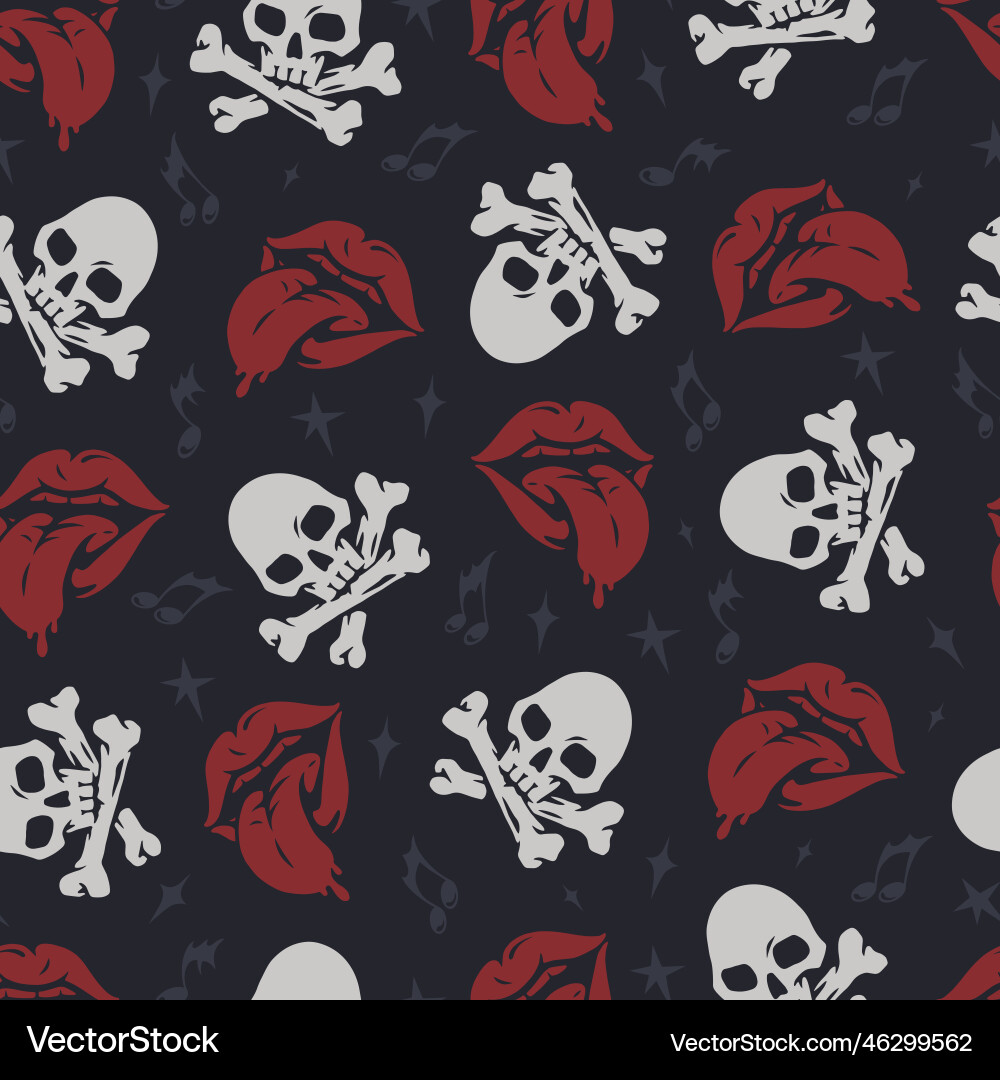 Punk music colorful seamless pattern Royalty Free Vector