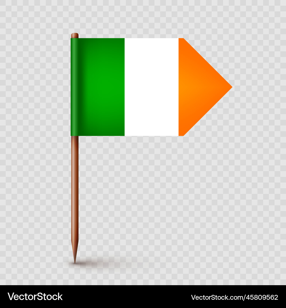 Realistic irish toothpick flag souvenir from Vector Image
