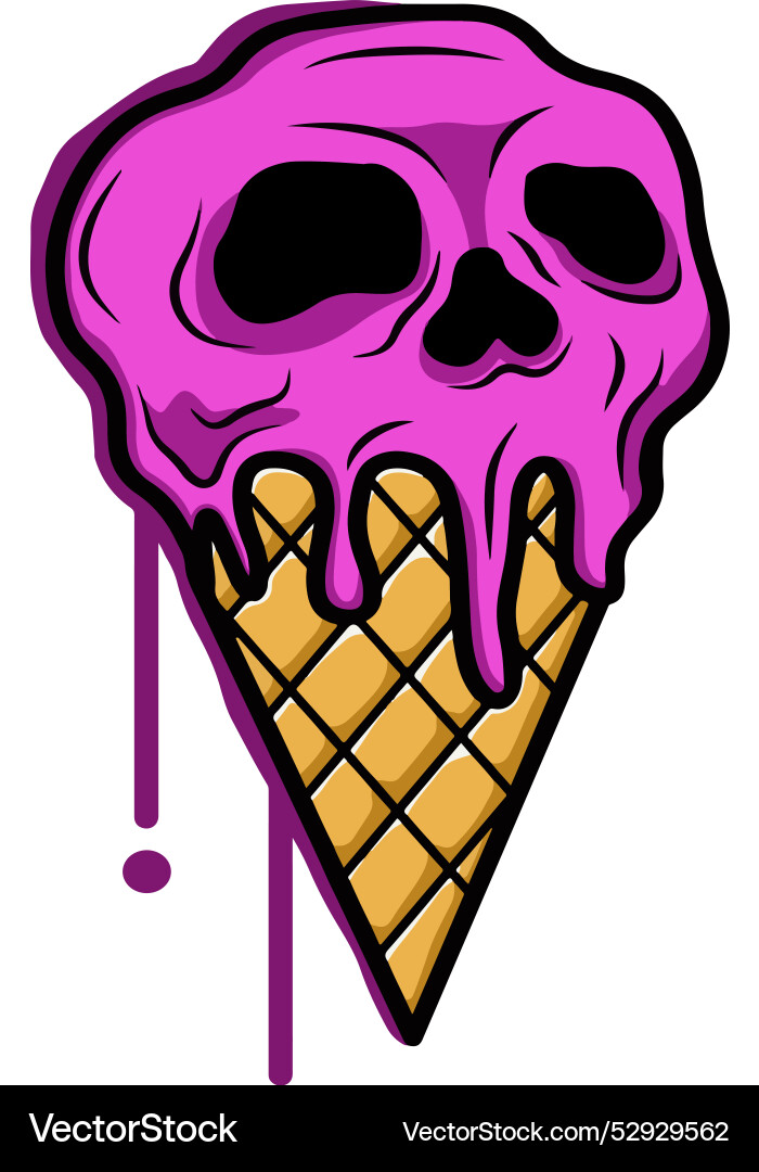 Skull ice cream Royalty Free Vector Image - VectorStock