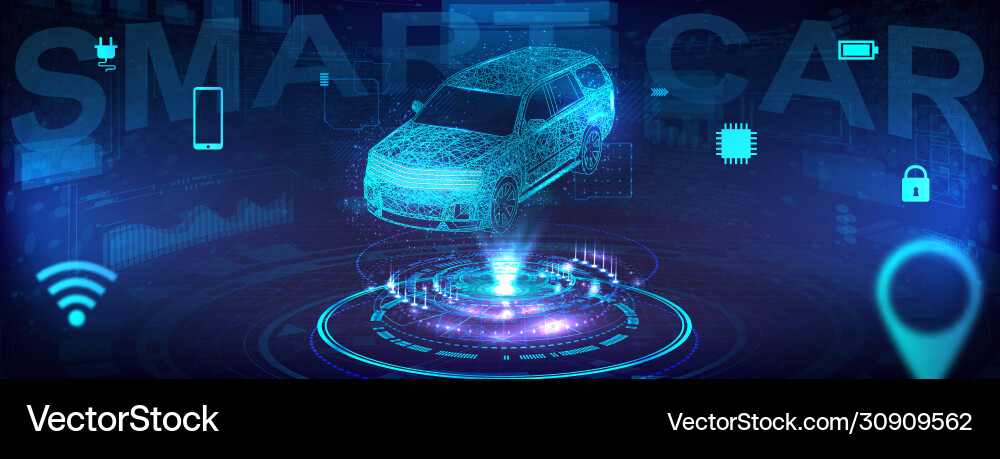 Smart auto banner Royalty Free Vector Image - VectorStock