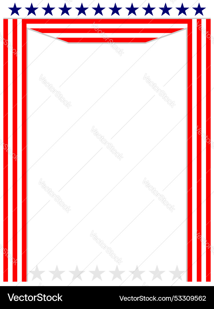 Usa flag symbols decorative frame design template Vector Image