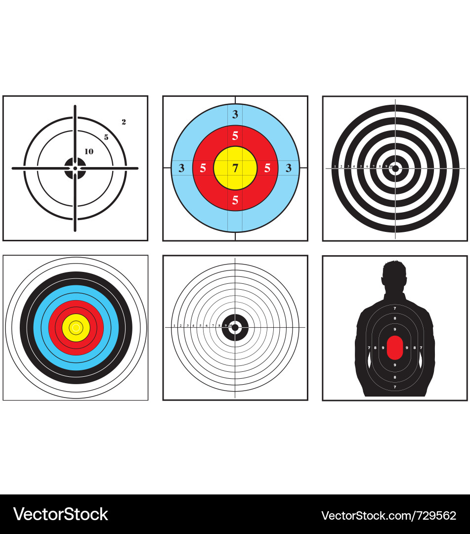 Weapon targets Royalty Free Vector Image - VectorStock