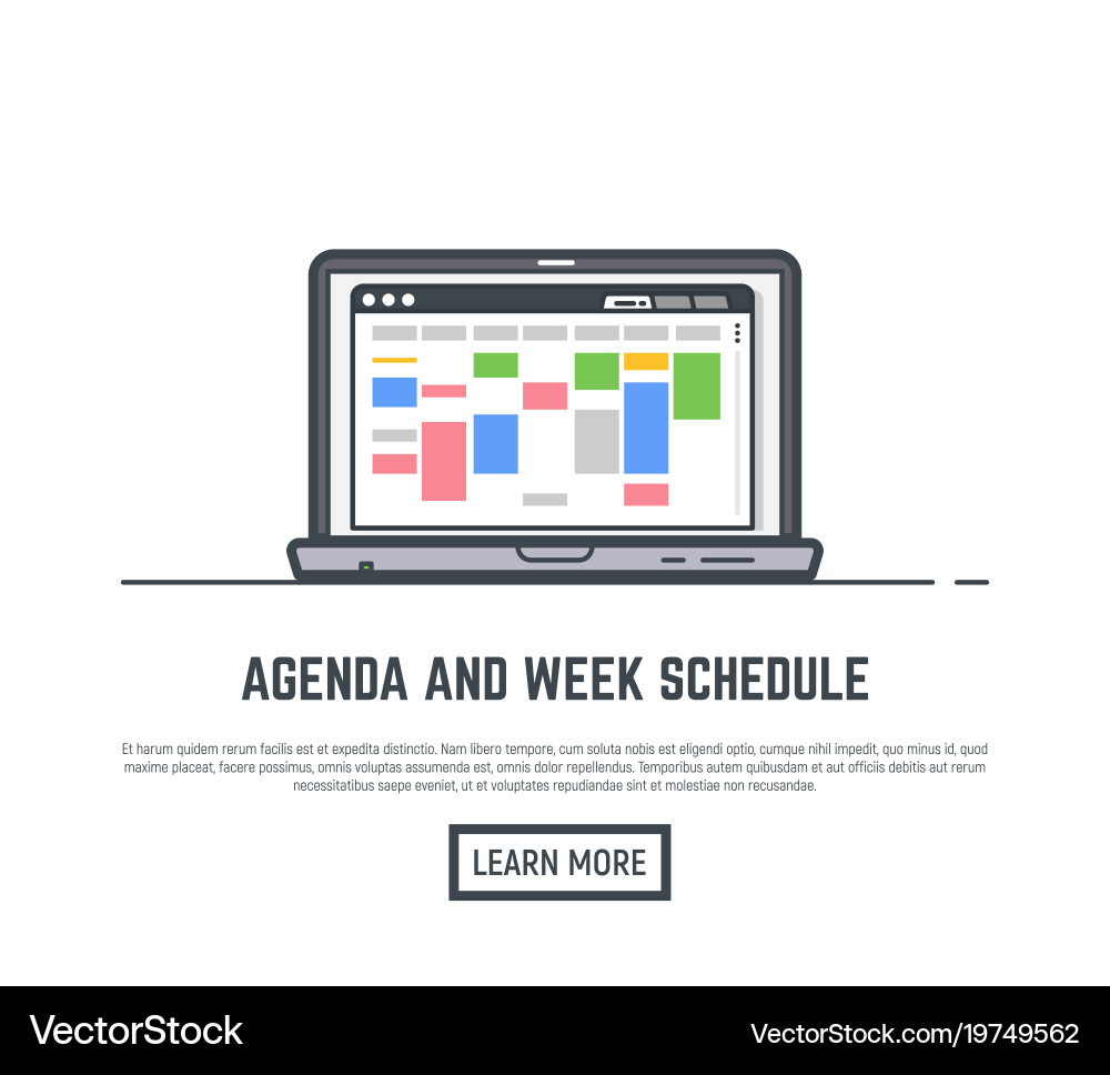 Weekly Schedule Planner Royalty Free Vector Image