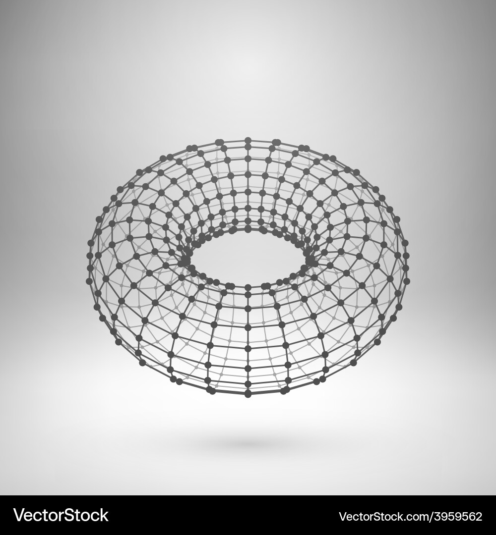 Wireframe mesh polygonal torus Royalty Free Vector Image Wireframe mesh polygonal torus Royalty Free Vector Image