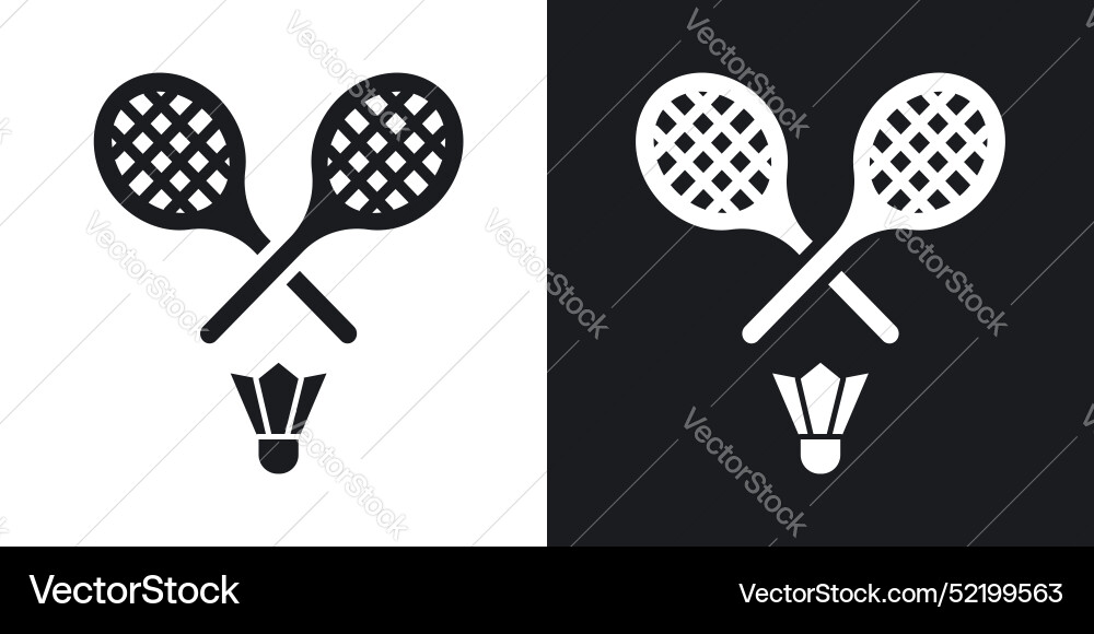 Badminton icon set in solid style Royalty Free Vector Image