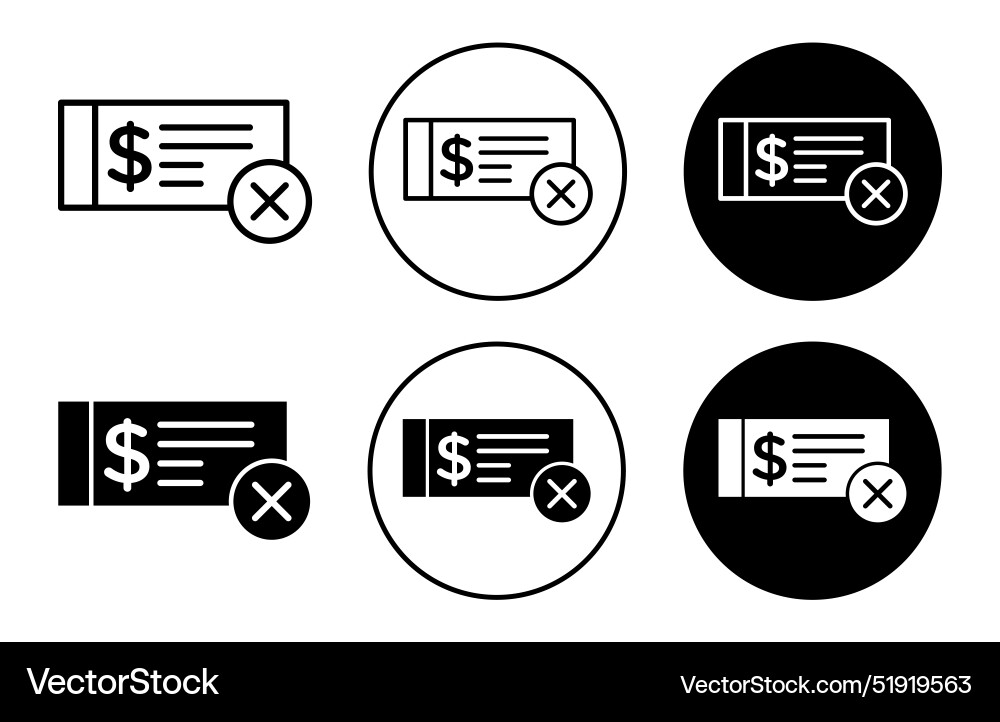 Bounced check icon collection of outline thin Vector Image