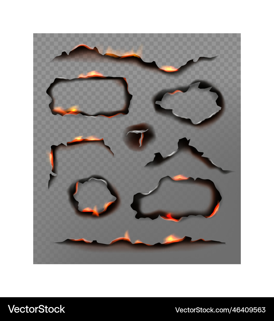 Burnt Paper Edges - Damage & Texture – Royalty-Free Vector | VectorStock