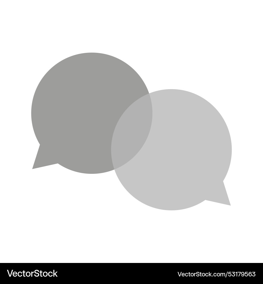 Chat bubbles overlapping icon conversation symbol Vector Image