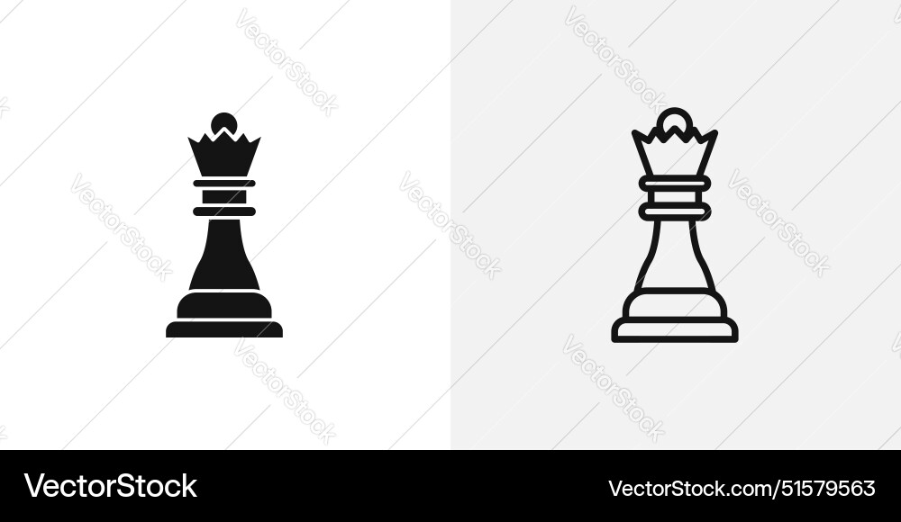 Chess queen icon set Royalty Free Vector Image