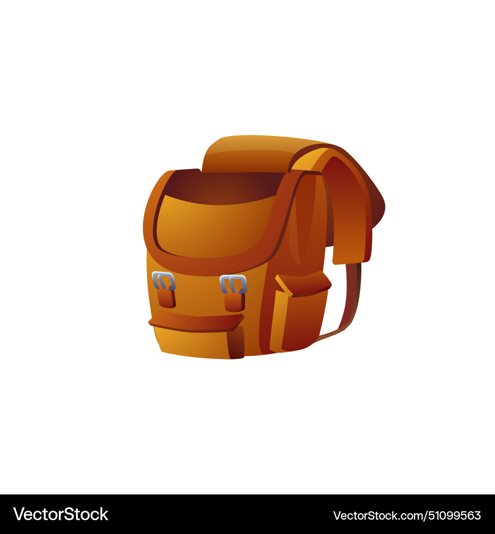 Classic brown backpack Royalty Free Vector Image