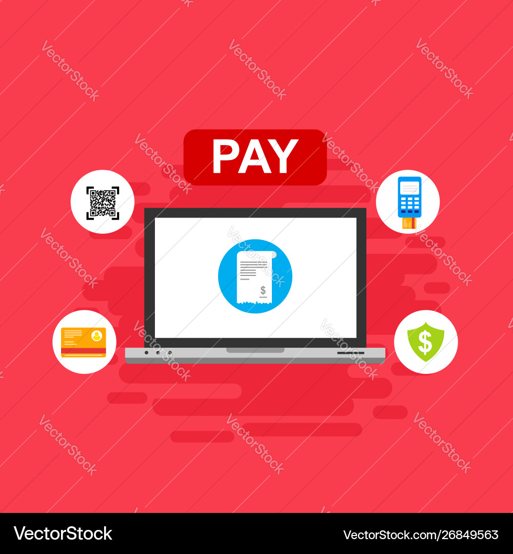 Concept online and mobile payments for web page Vector Image