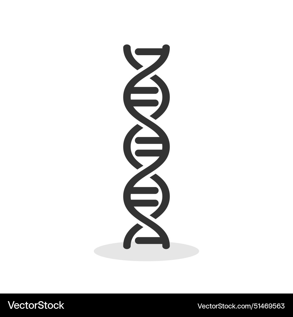 Dna icon isolated flat style Royalty Free Vector Image
