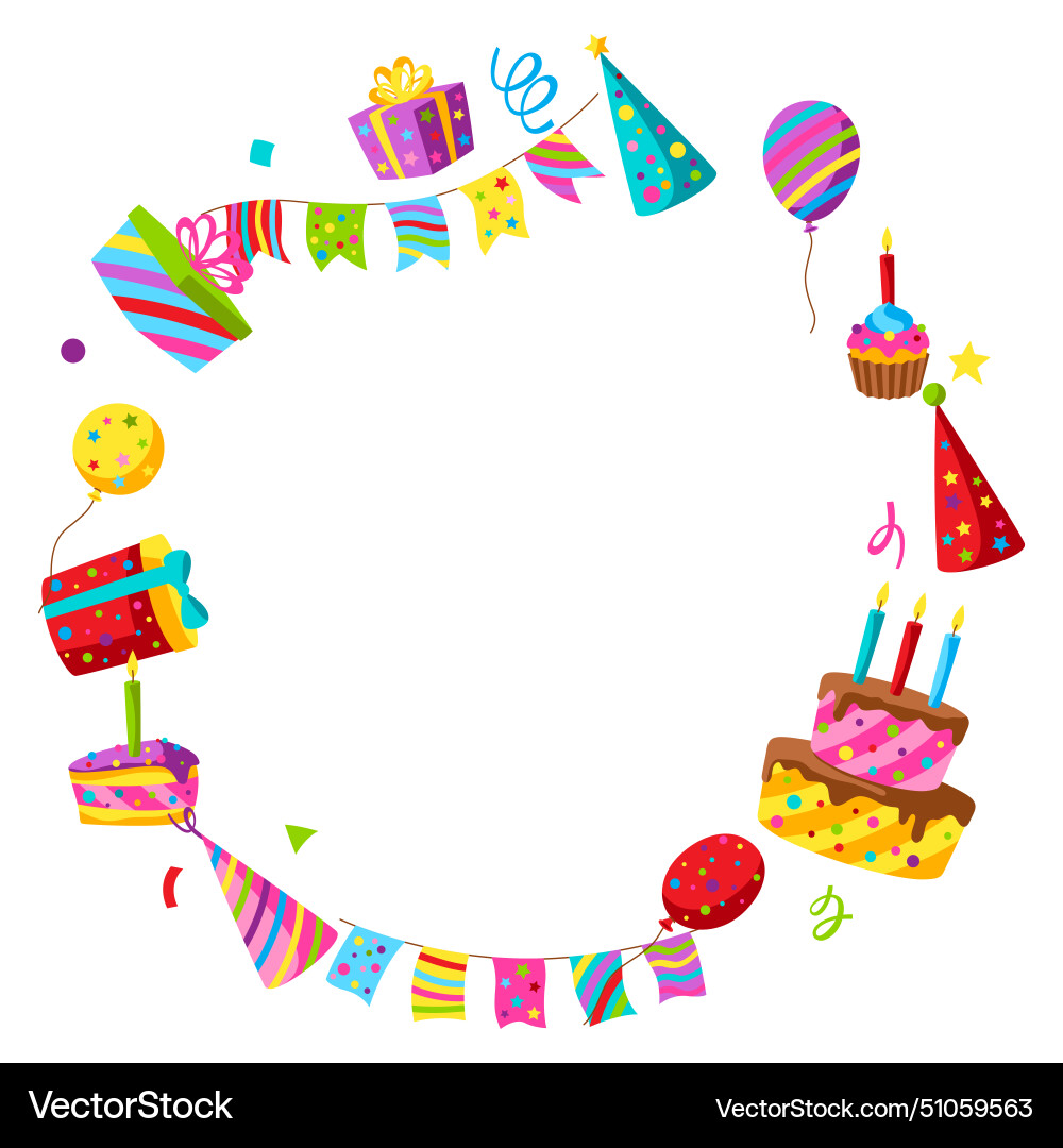 Happy birthday greeting card celebration Vector Image