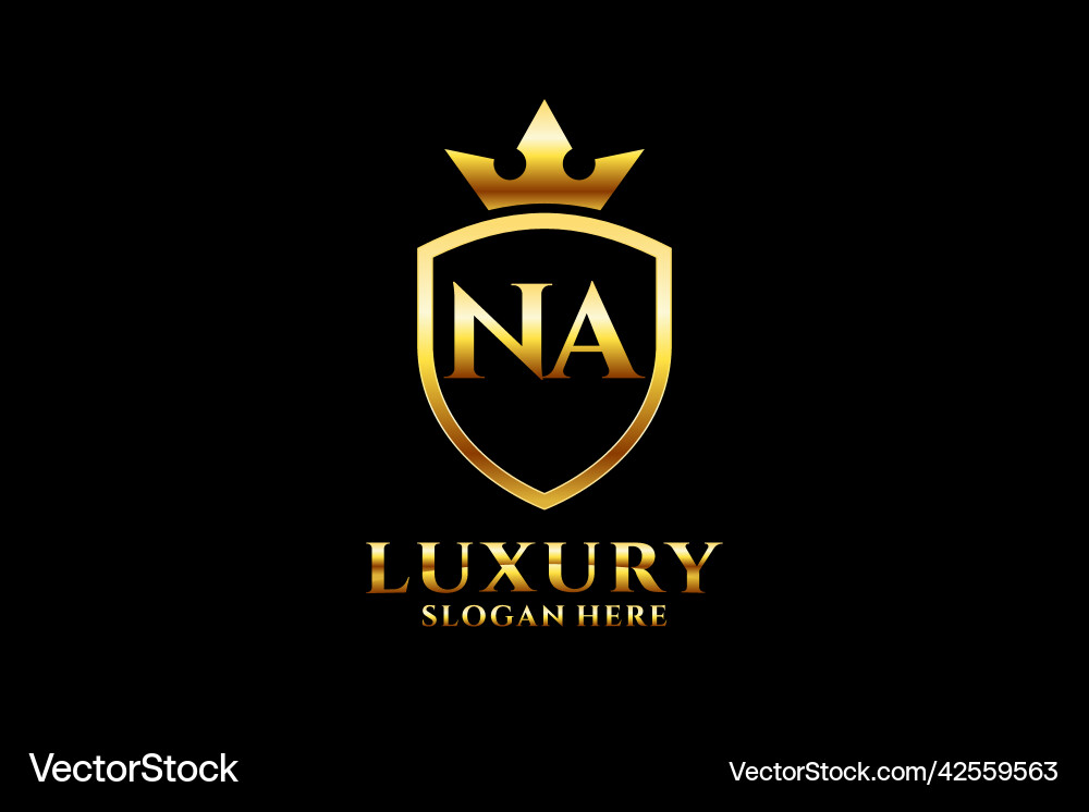 Initial na elegant luxury monogram logo or badge Vector Image
