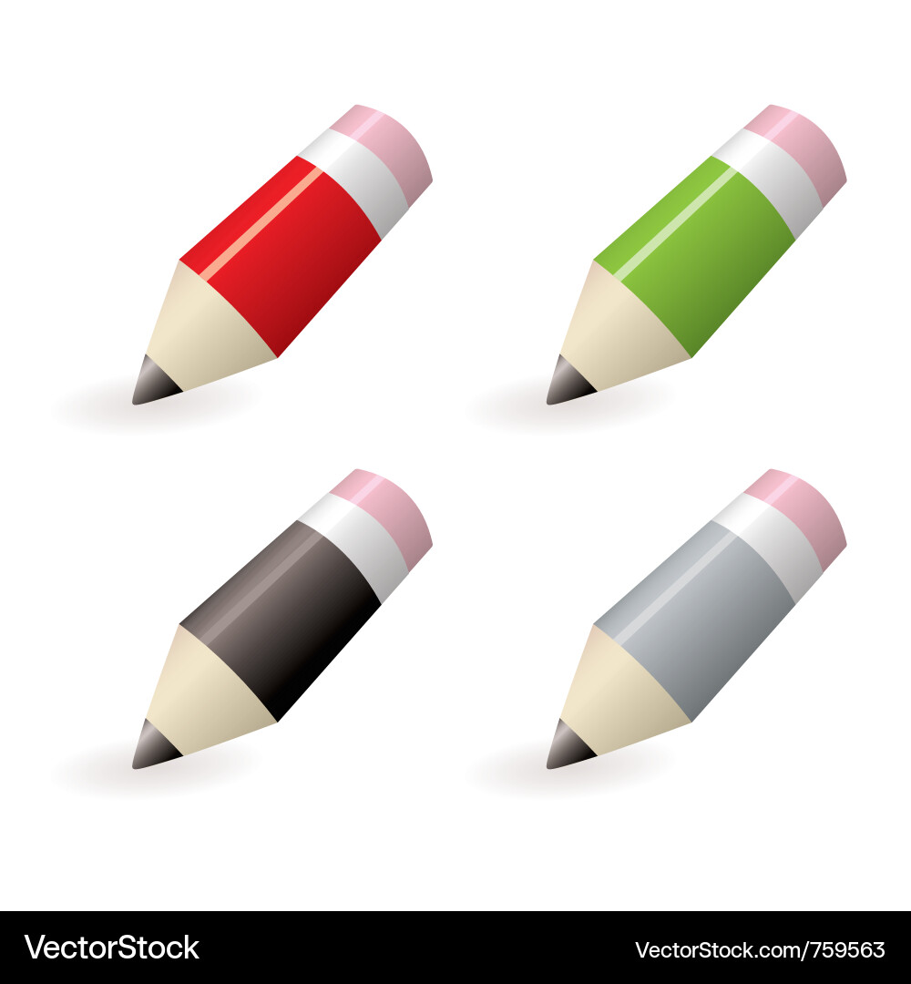 Lead pencil icons Royalty Free Vector Image - VectorStock