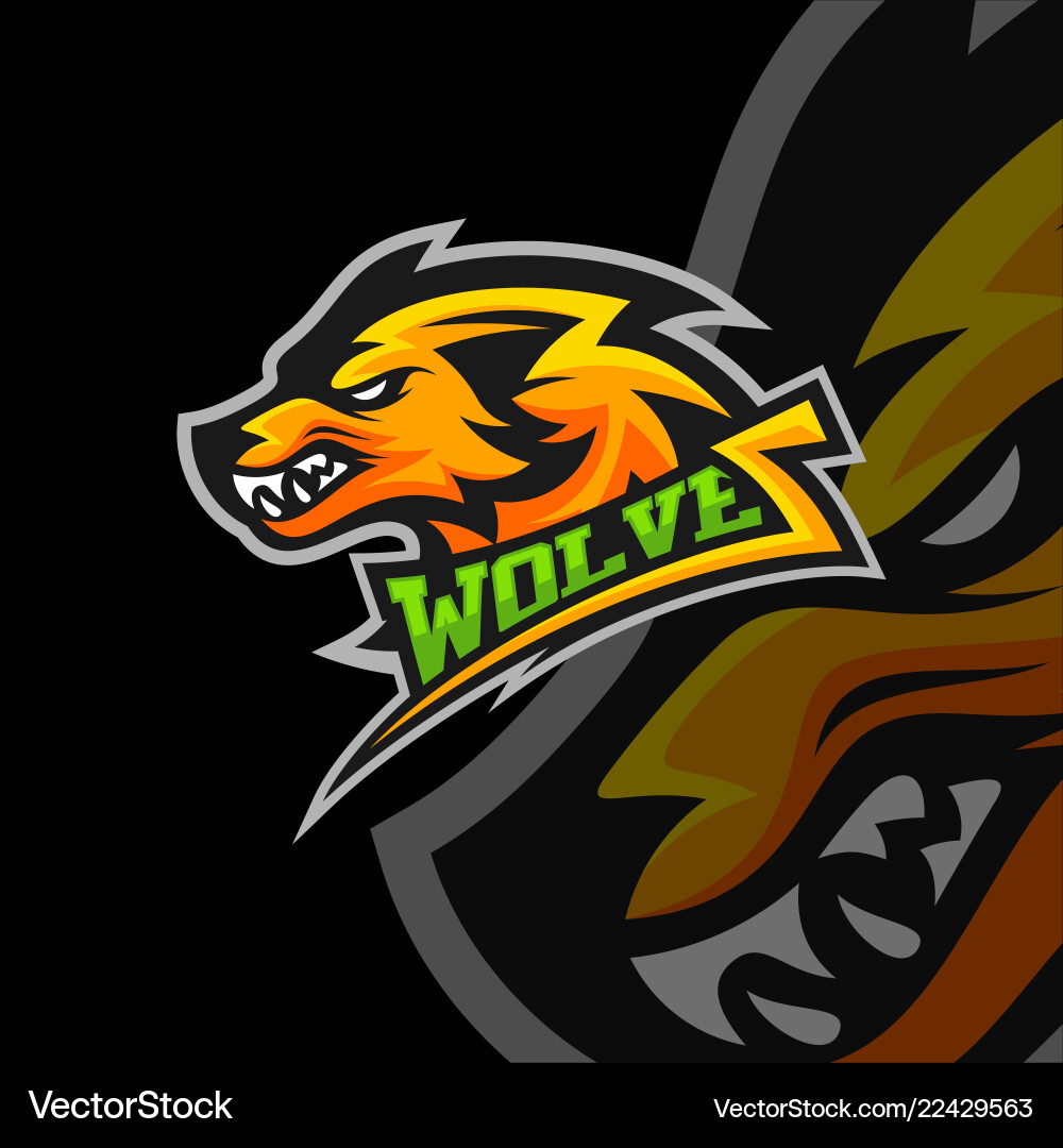 Modern professional wolf logo for a sport team Vector Image