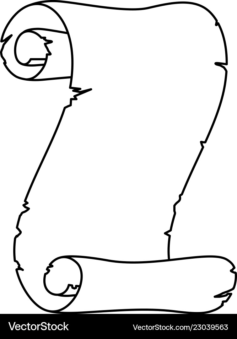 Old paper parchment outline drawing Royalty Free Vector