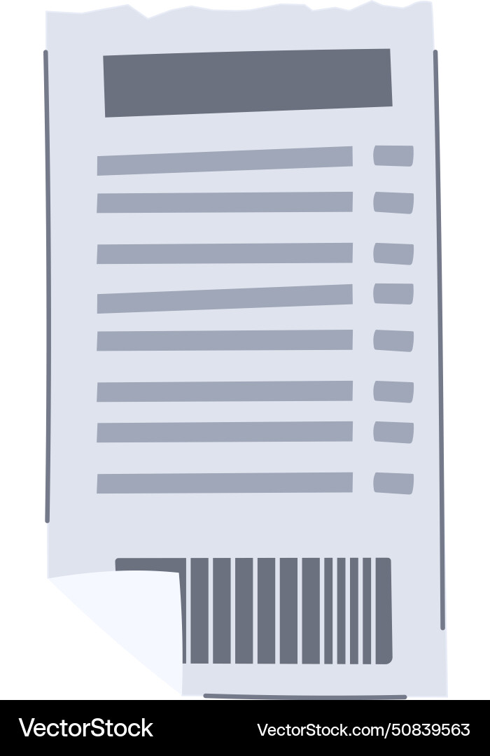 Paper receipt cartoon Royalty Free Vector Image