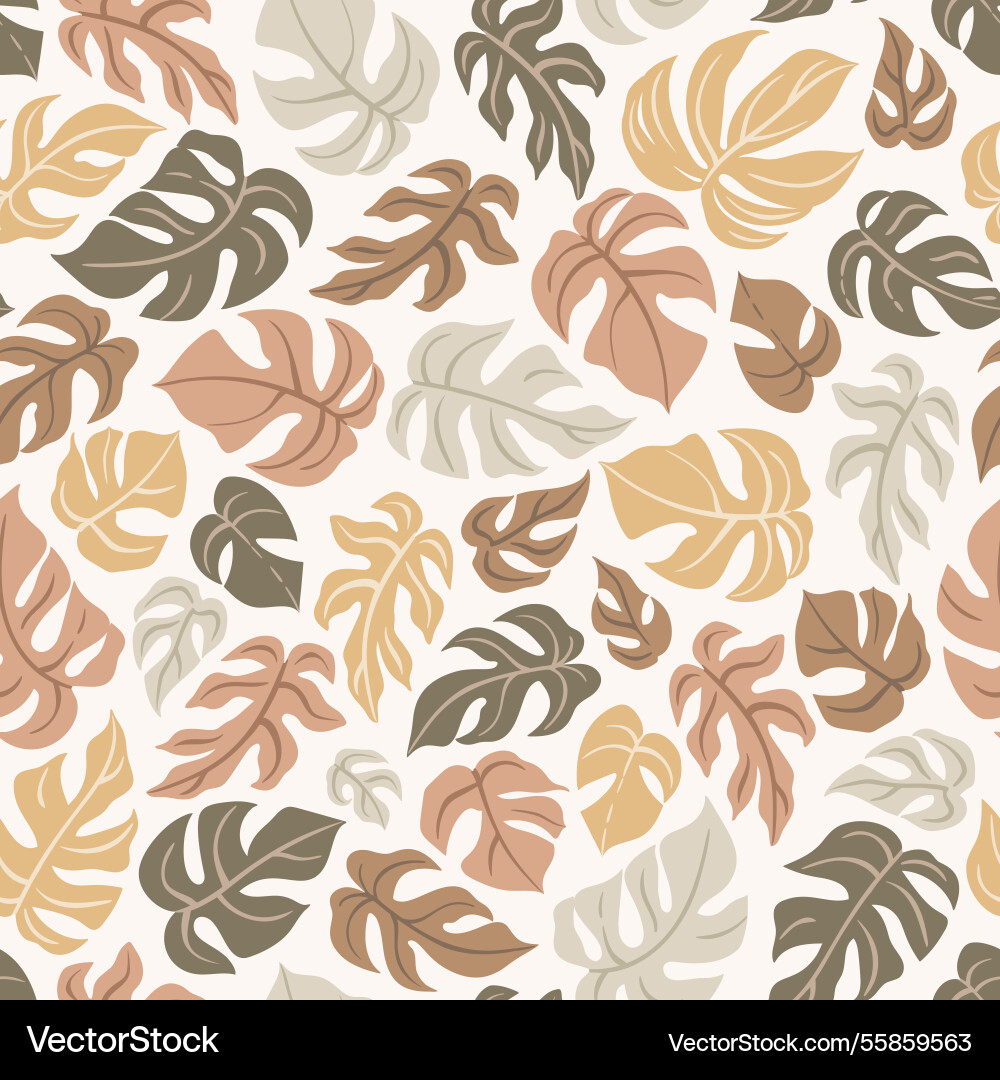Seamless leafy pattern in natural colors Vector Image