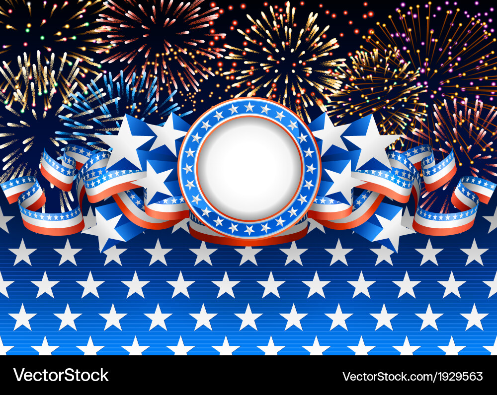 Stars and Fireworks Background Royalty Free Vector Image
