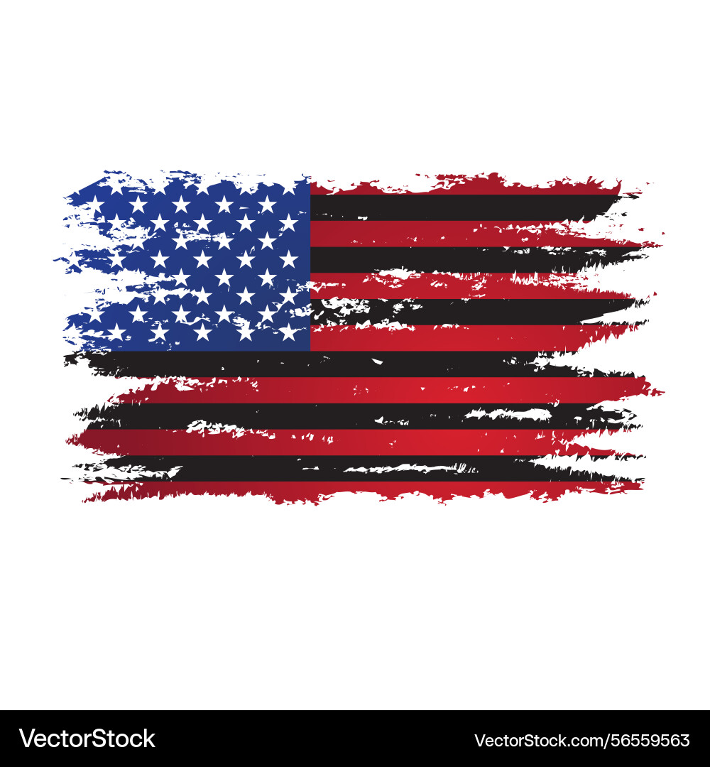 Usa flag abstract art with white background Vector Image