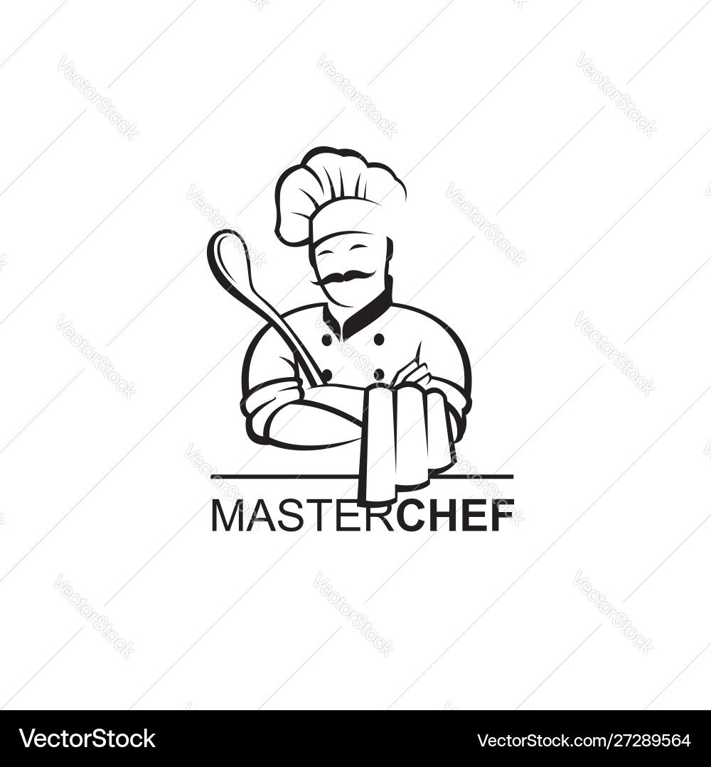 Black Chef Icon with Ladle Royalty Free Vector Image