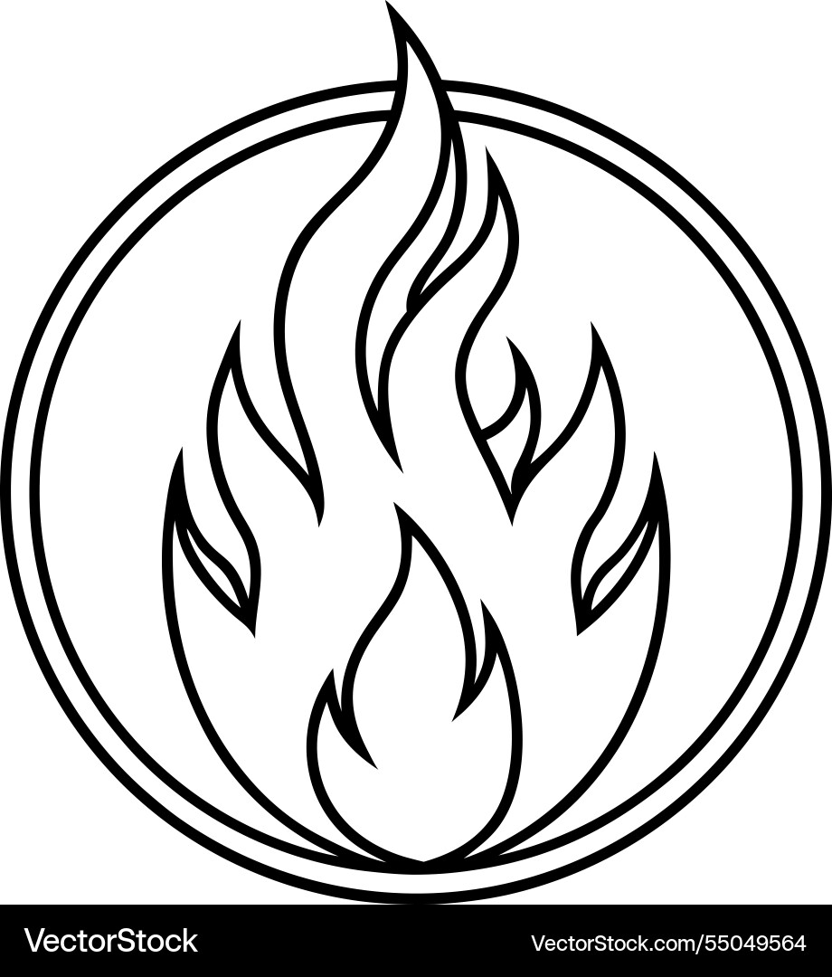 Burning flame Royalty Free Vector Image - VectorStock