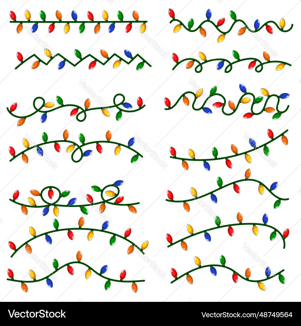 String of Christmas Lights Cartoon Vector Images (over 1,100)