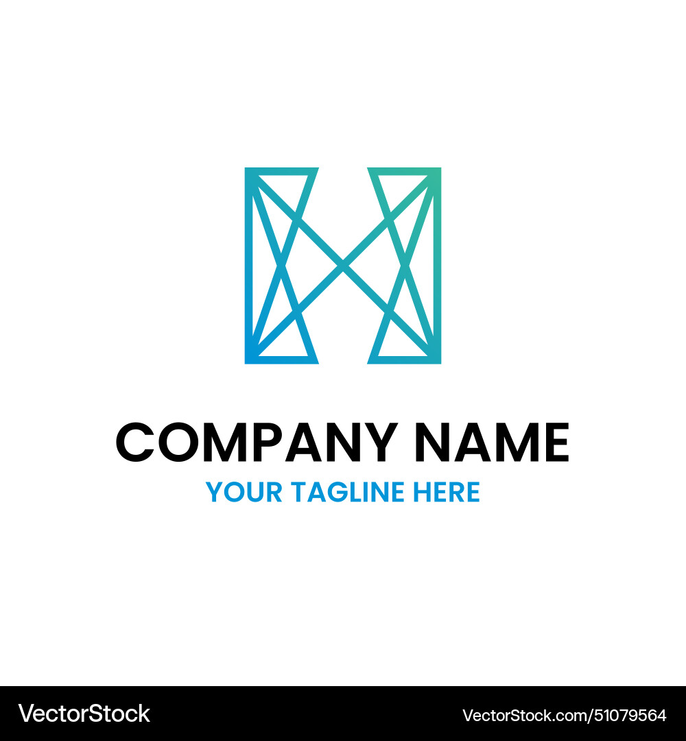 H letter connection lines network logo Royalty Free Vector