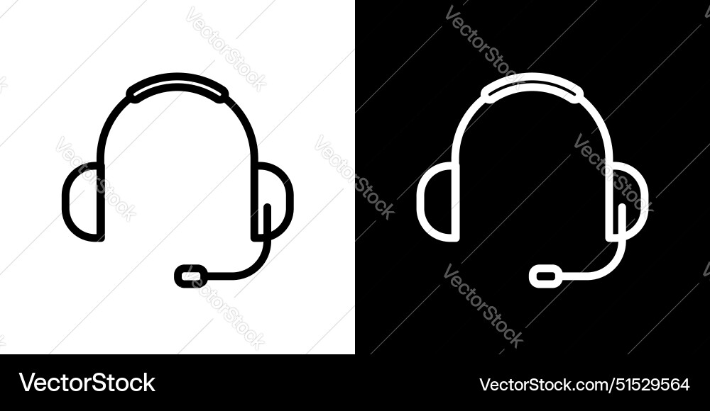 Headset icon set customer care headphone symbol Vector Image