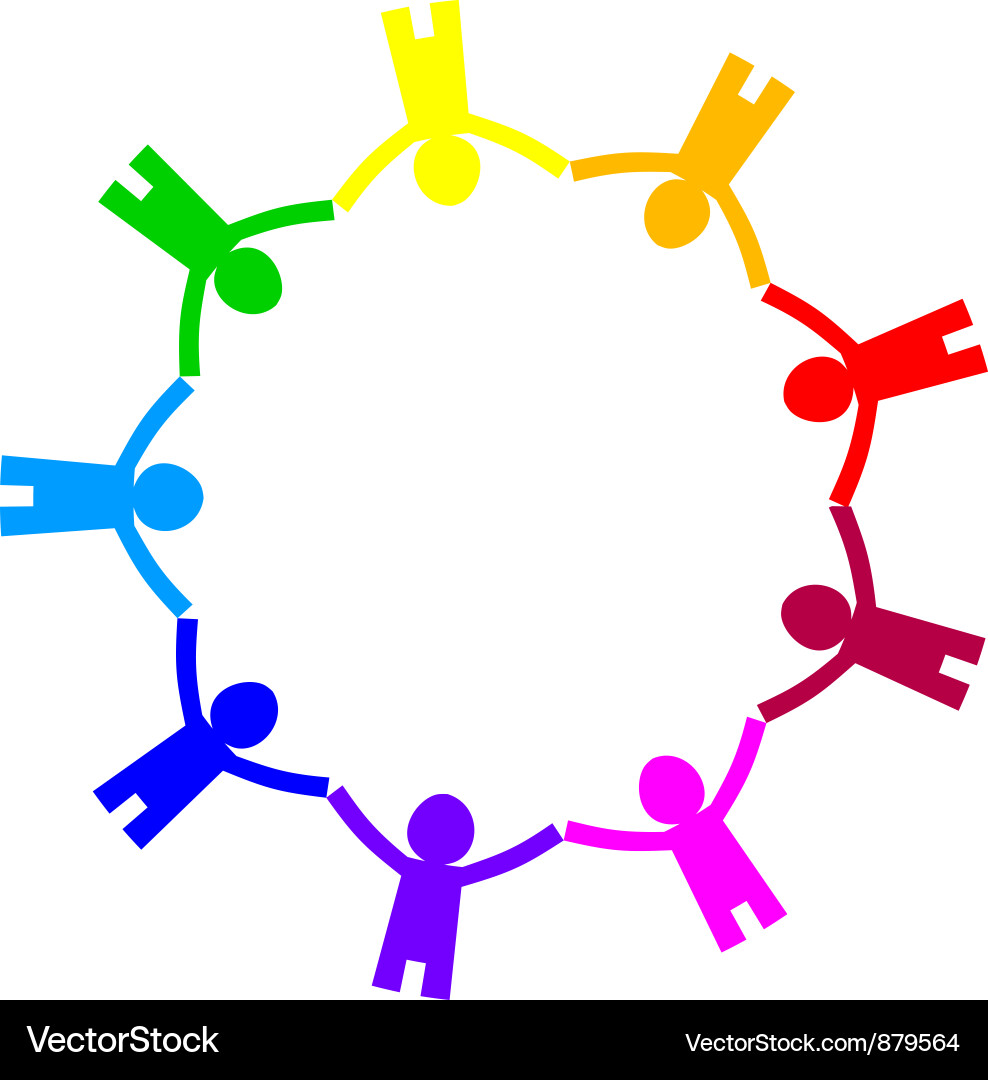 Icon - Menschen im Kreis Lizenzfreies Vektorbild