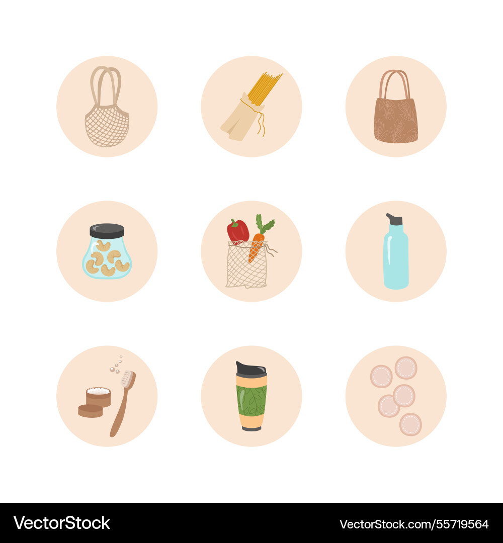 Main points for the concept of zero waste Vector Image