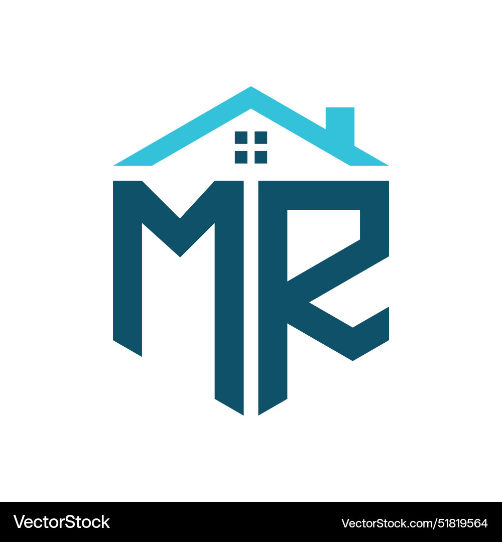Mr house logo design template letter Royalty Free Vector