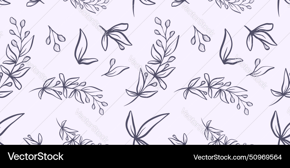 Seamless pattern with hand drawn botanical and Vector Image