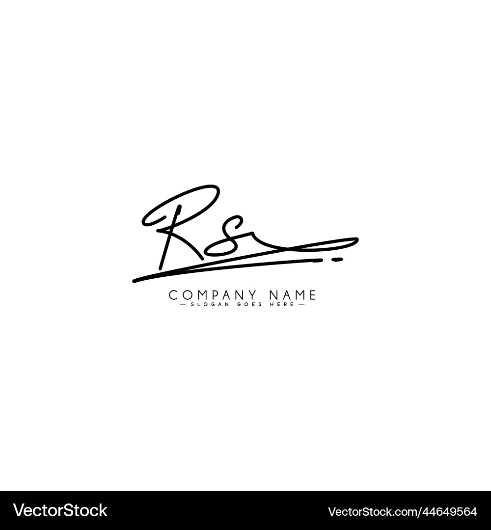Simple signature logo for alphabet rs Royalty Free Vector