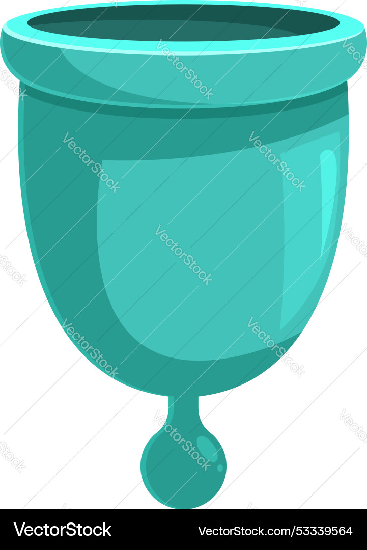 Turquoise menstrual cup showing sustainable Vector Image