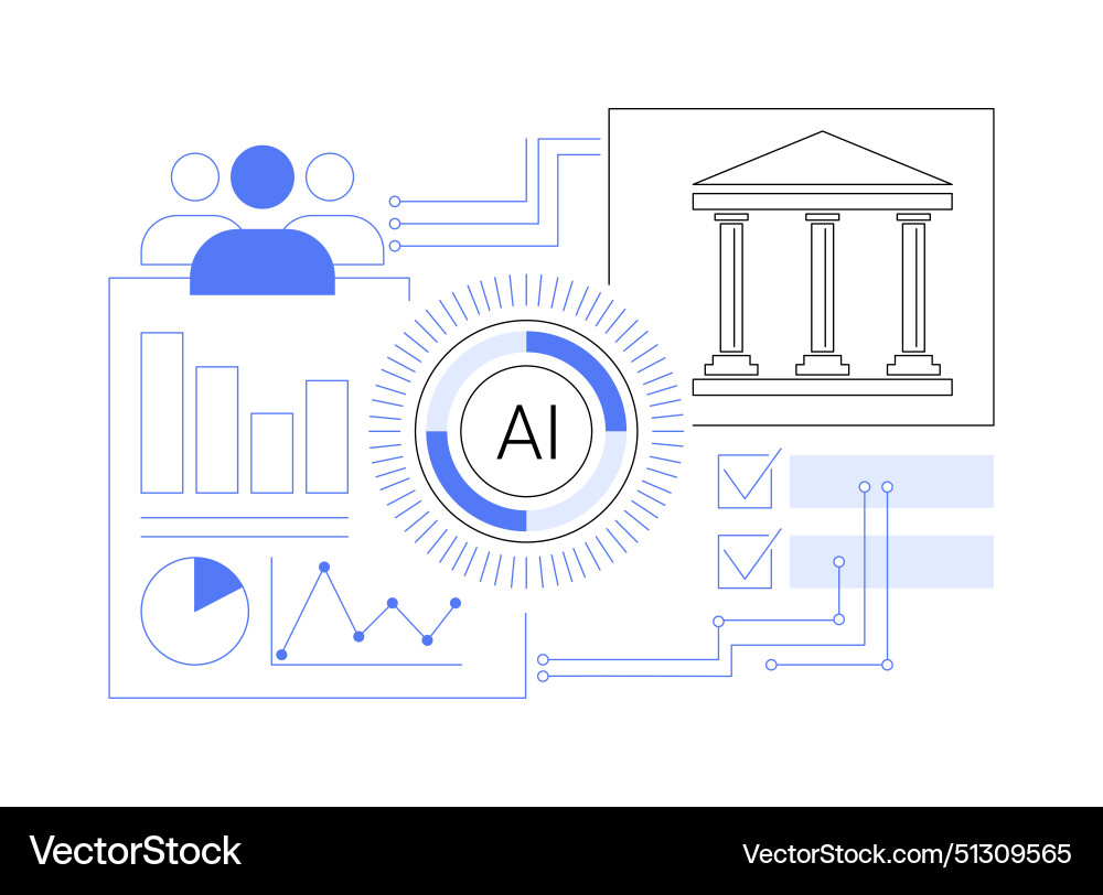 Ai-enhanced policy analysis abstract concept Vector Image