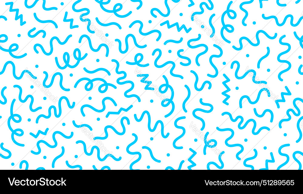 Blue squiggle line pattern seamless background Vector Image