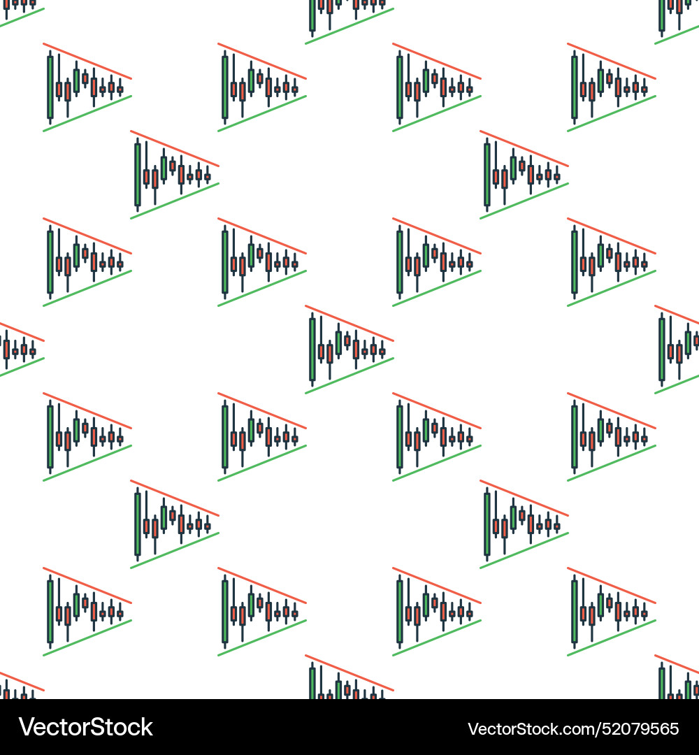 Candlestick chart triangle figure crypto trading Vector Image