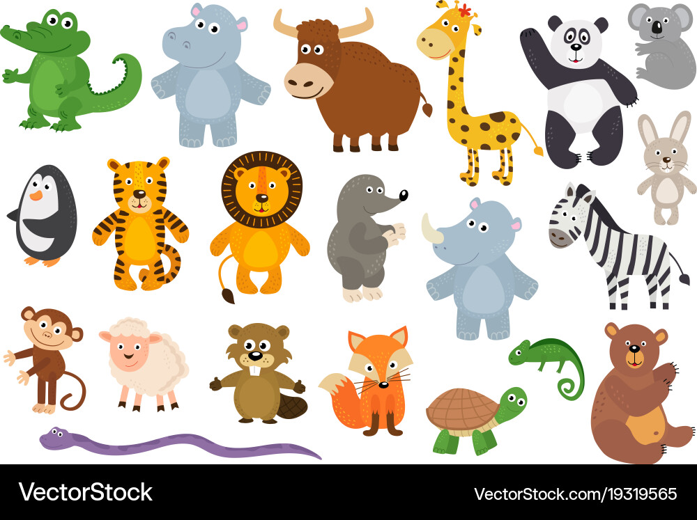 Cute Animal Collection Royalty Free Vector Image
