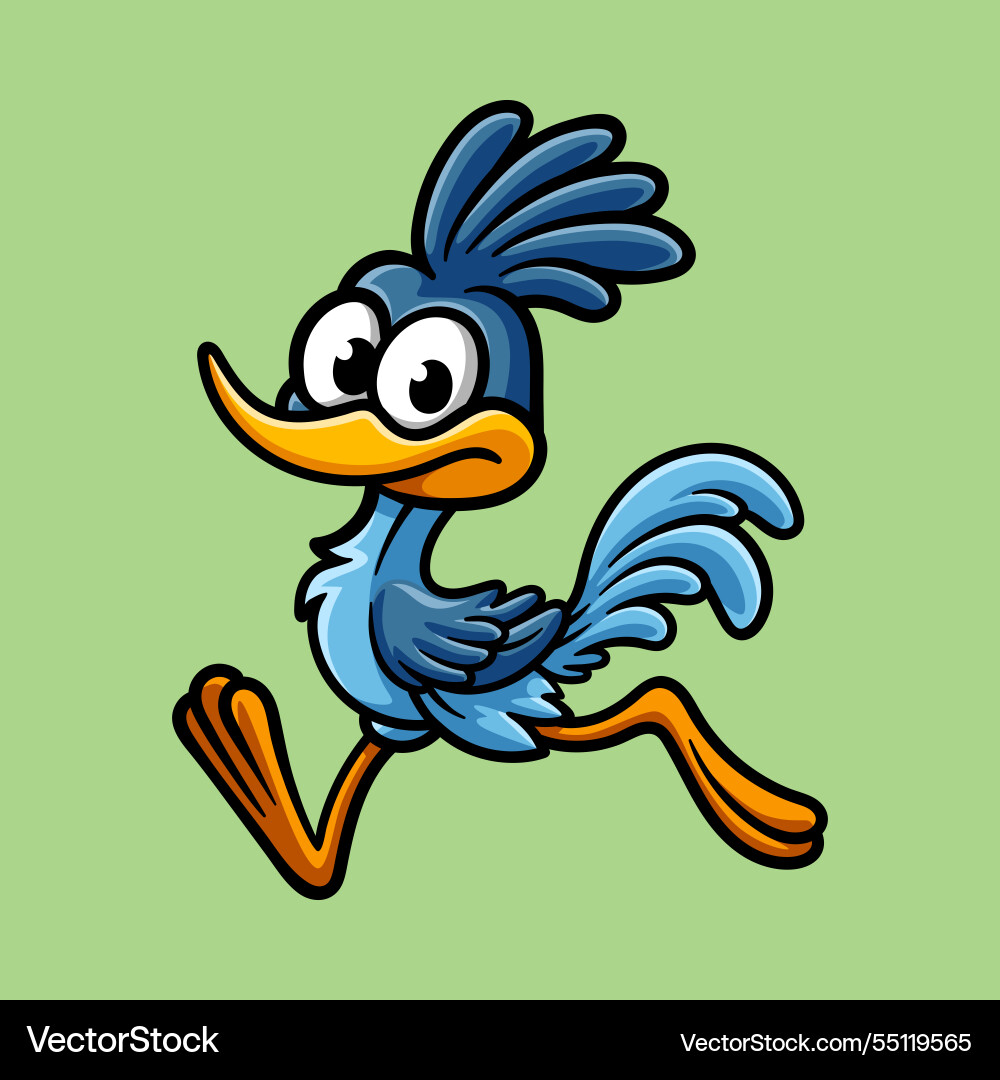 Cute Roadrunner Cartoon Bird Royalty Free Vector Image