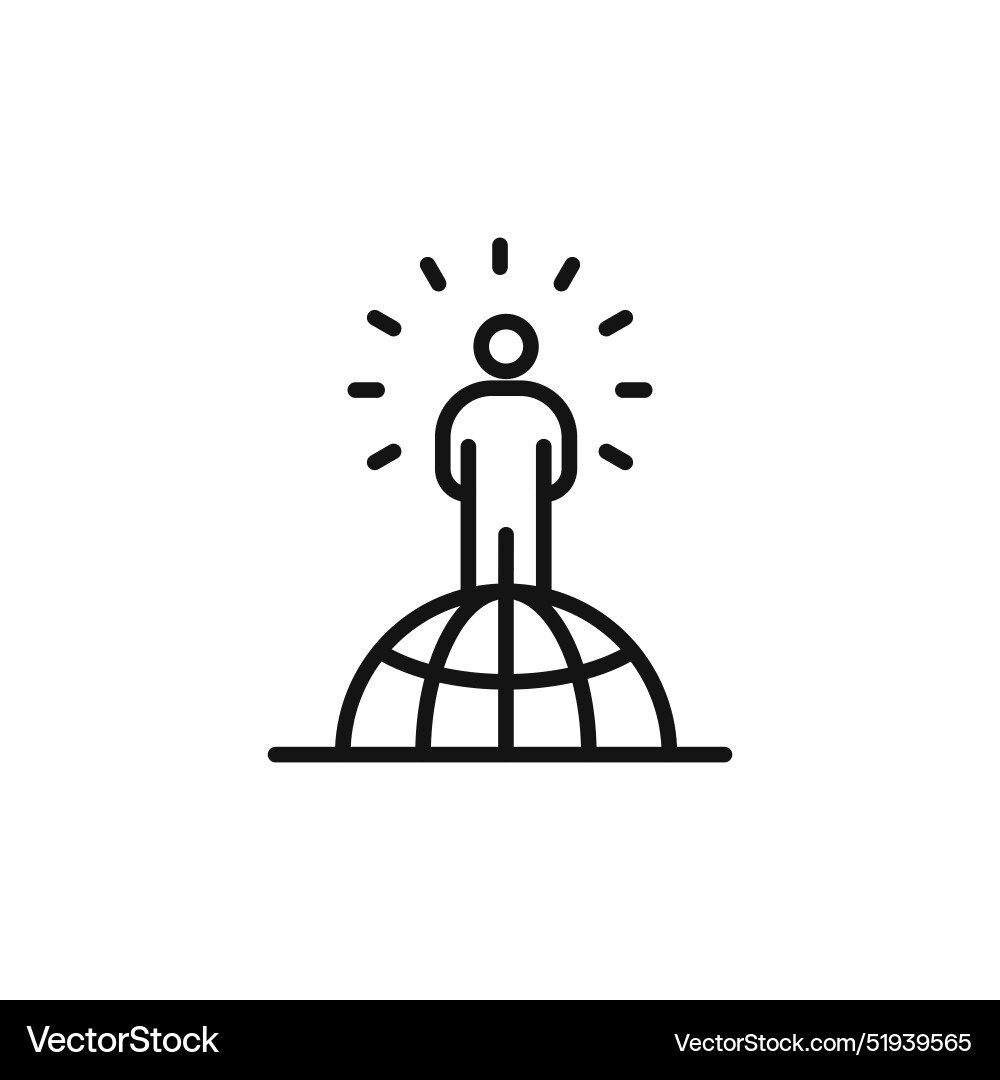 Global campaign icon logo sign outline Royalty Free Vector