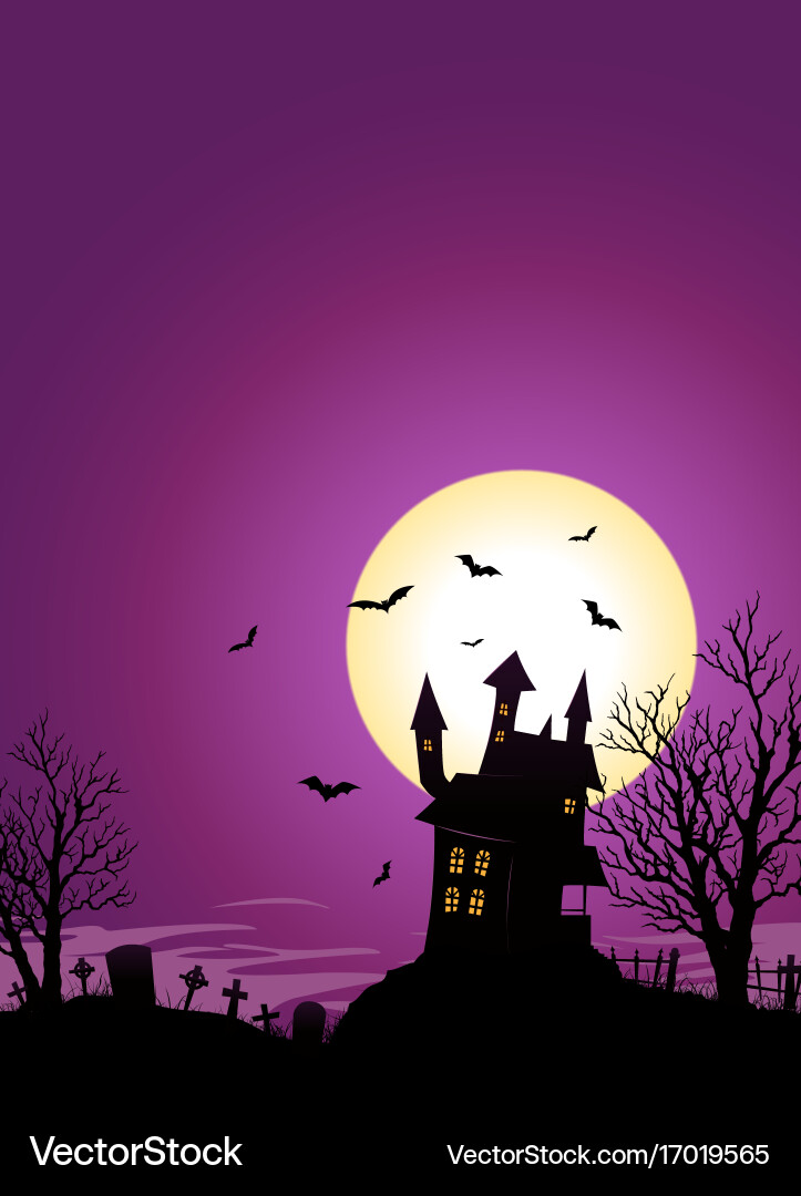 Halloween castle Royalty Free Vector Image - VectorStock