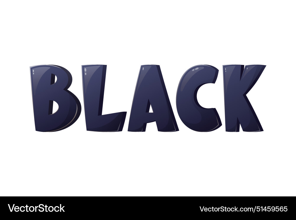 Isolated inscription word black cartoon Royalty Free Vector