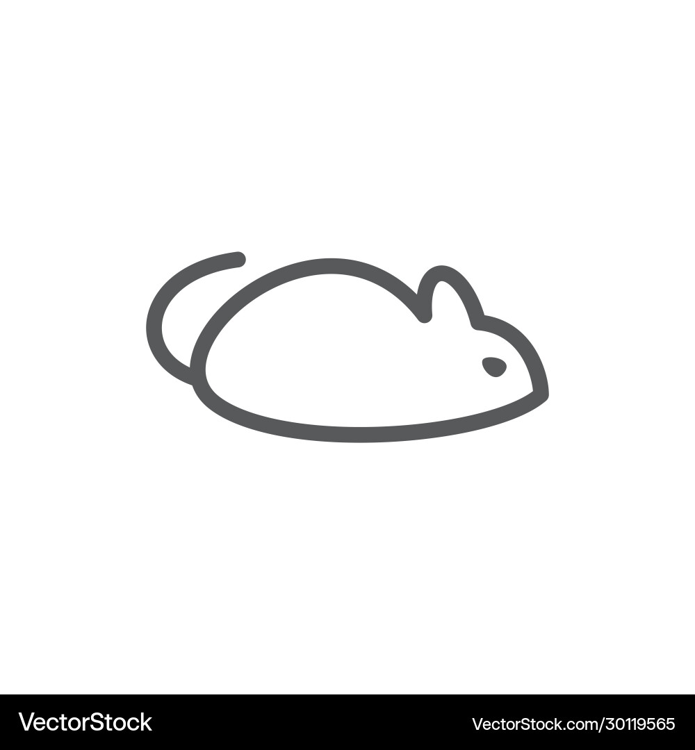 Mouse line icon on white background Royalty Free Vector