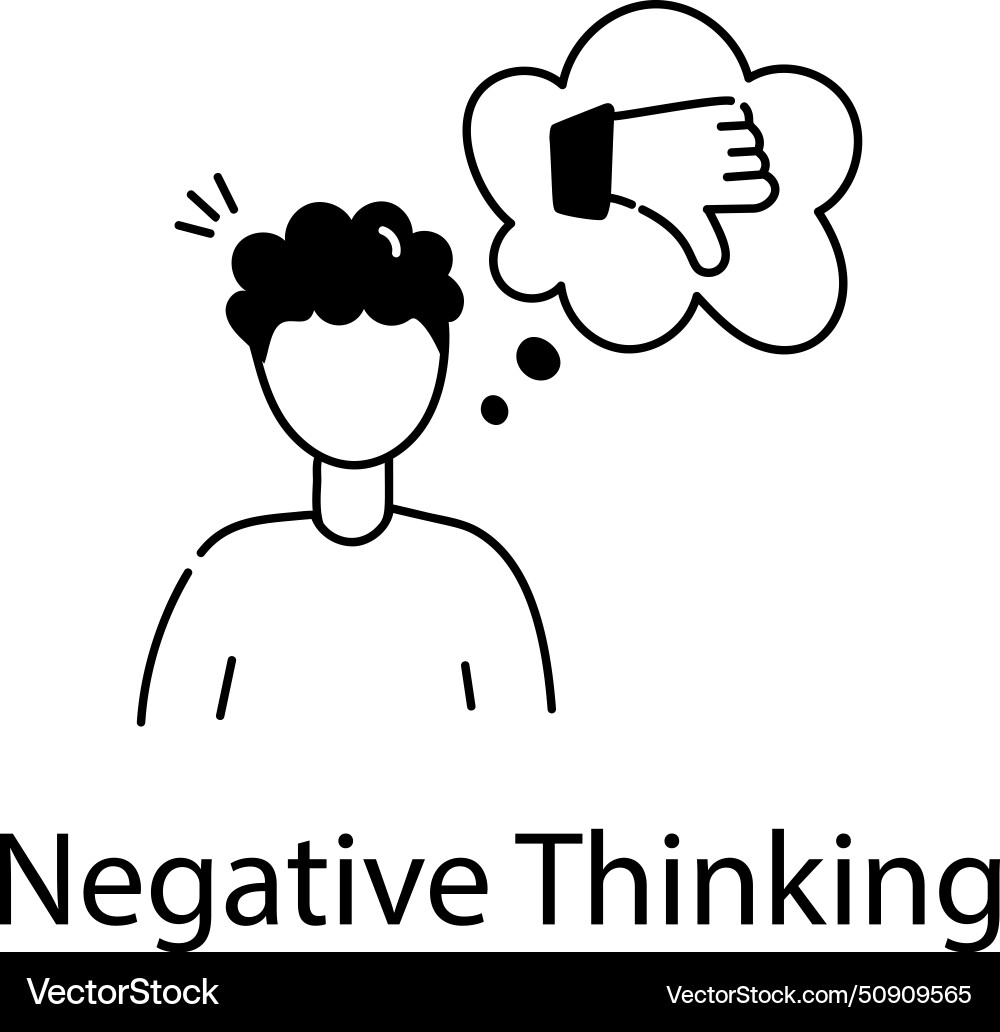 Negative thinking Royalty Free Vector Image - VectorStock