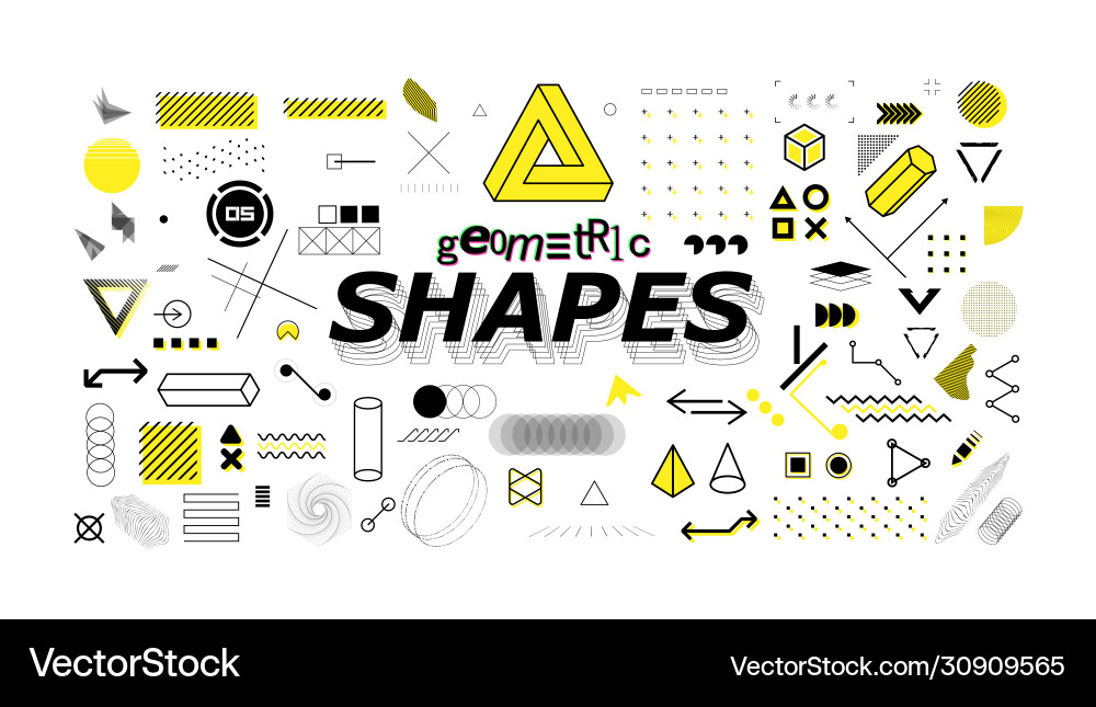 Neo memphis geometric shapes collection Royalty Free Vector