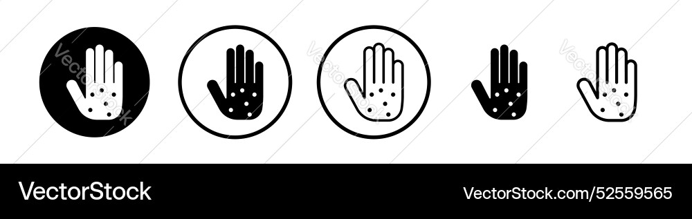 Rash hand icon set on white background Royalty Free Vector