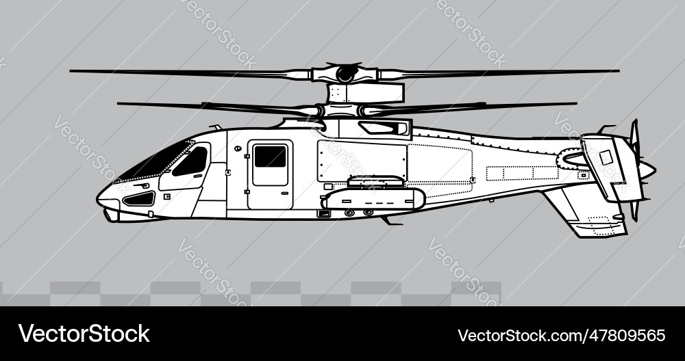 Sikorsky S-97 Raider Helicopter Royalty Free Vector Image